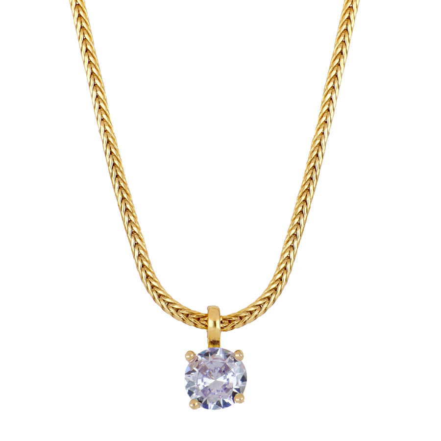 Gold Amethyst Amulet Necklace